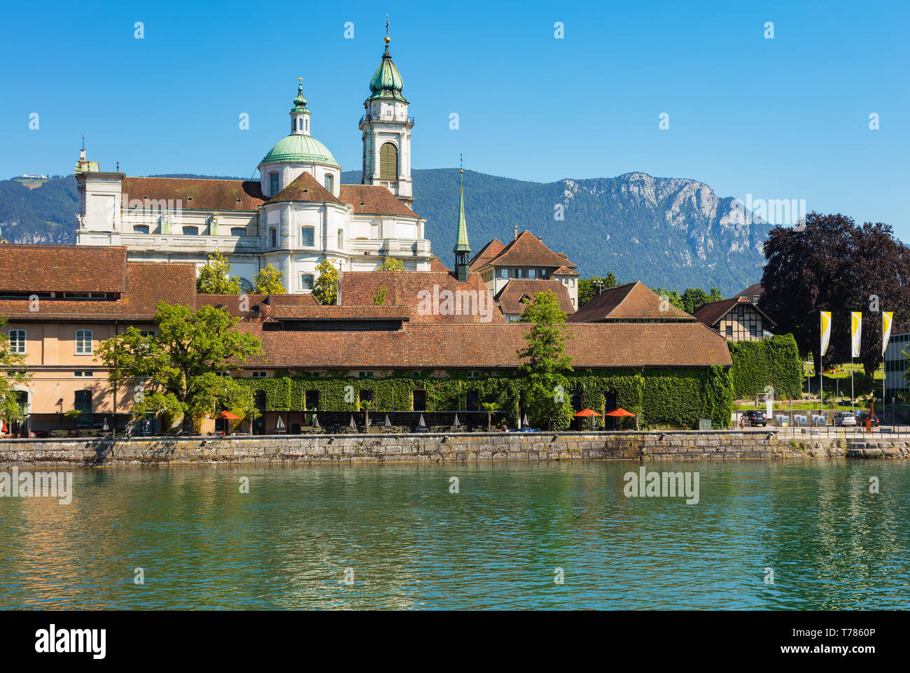 Solothurn, Switzerland - July 10, 2016: buildings of the historic part ...
