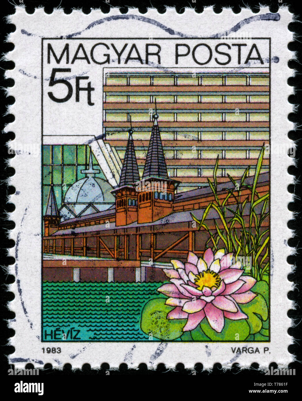 Postage stamp from Hungary in the Resorts series issued in 1983 Stock ...