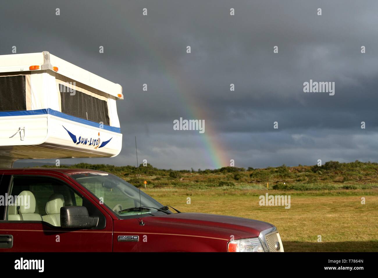 Rainbow over camper hi-res stock photography and images - Alamy