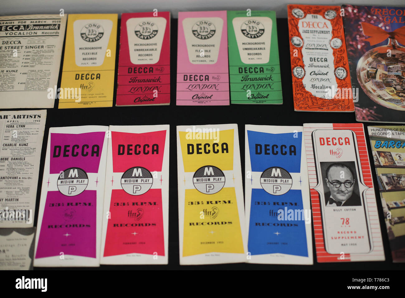 Decca promotional material from between 1929-2008, on display during ...