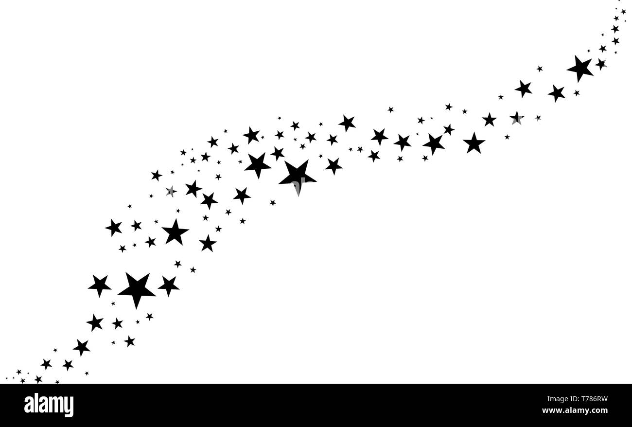 Falling star. Cloud of stars isolated on white background. Vector ...