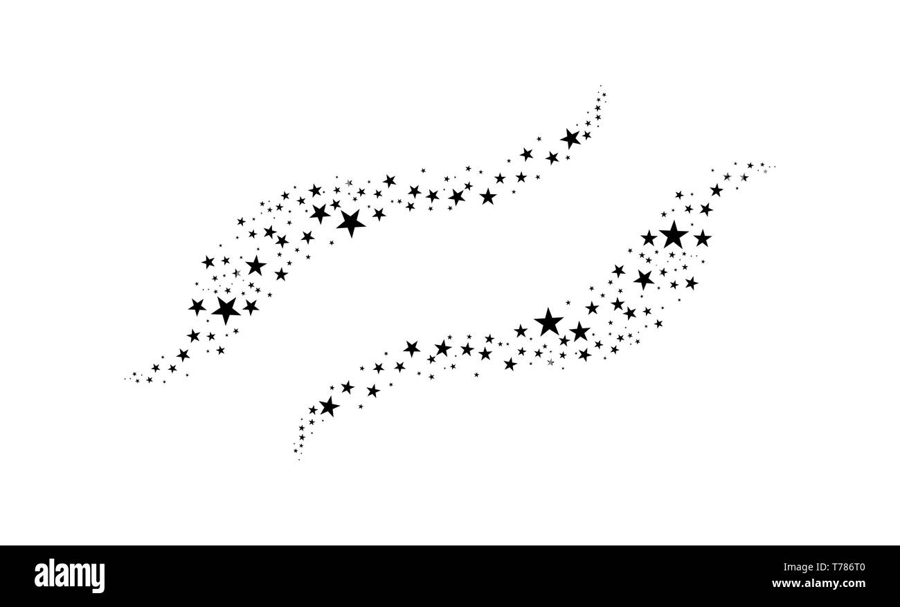 Falling star. Cloud of stars isolated on white background. Vector ...