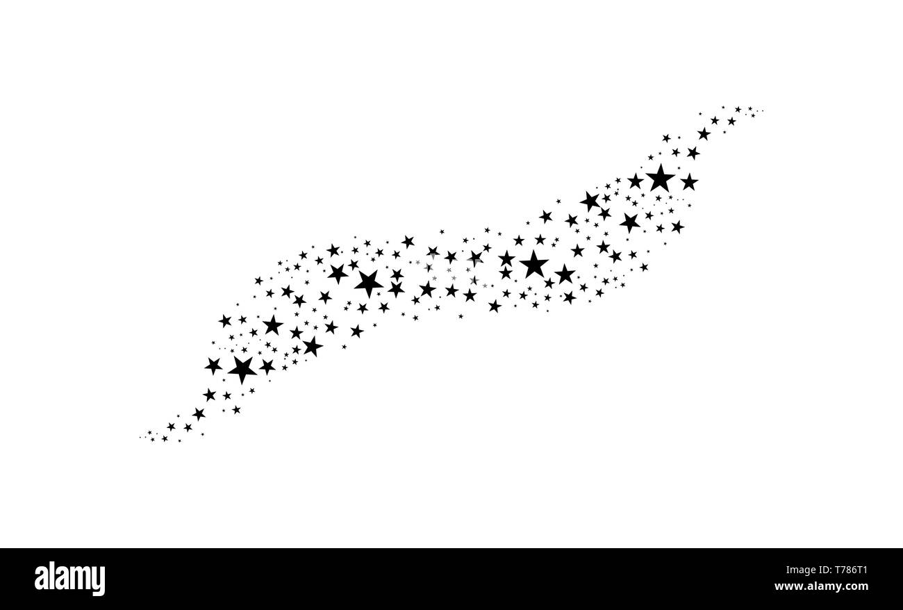 Falling star. Cloud of stars isolated on white background. Vector ...