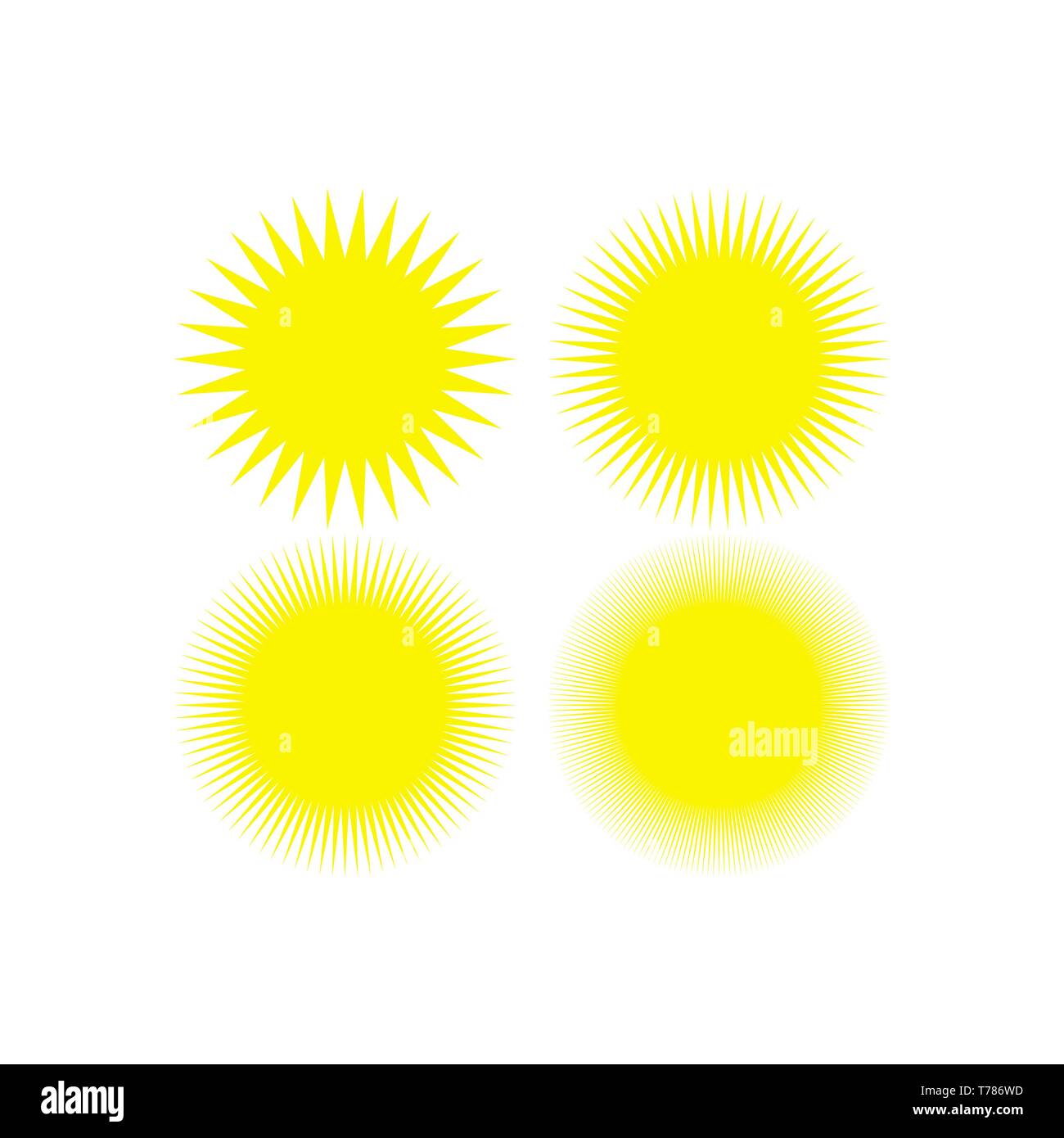 Set of yellow Sun Icons. Vector Illustration Stock Vector Image & Art ...