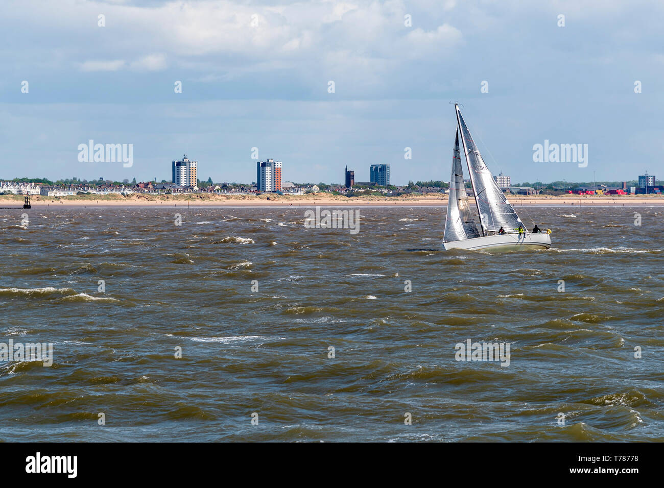 Yacht on the river Mersey Stock Photo - Alamy