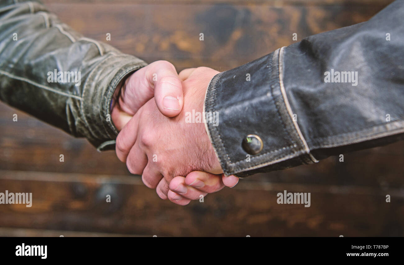 Handshake gesture concept. Partnership and business deal. Successful ...