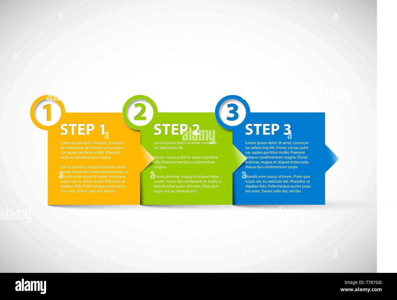 One two three - vector paper progress steps for tutorial Stock Vector ...