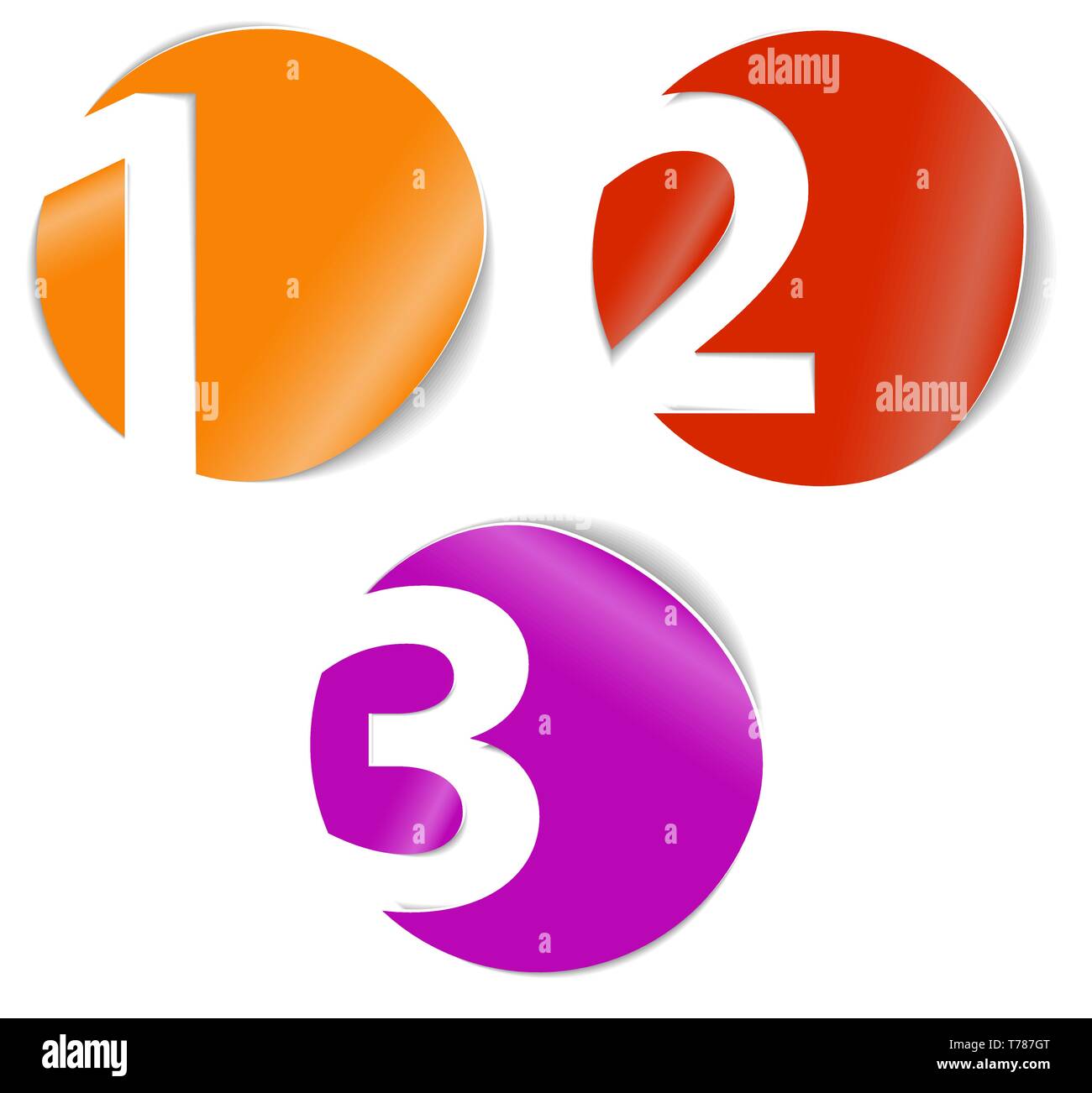 One two three - vector progress icons for three steps or options Stock ...