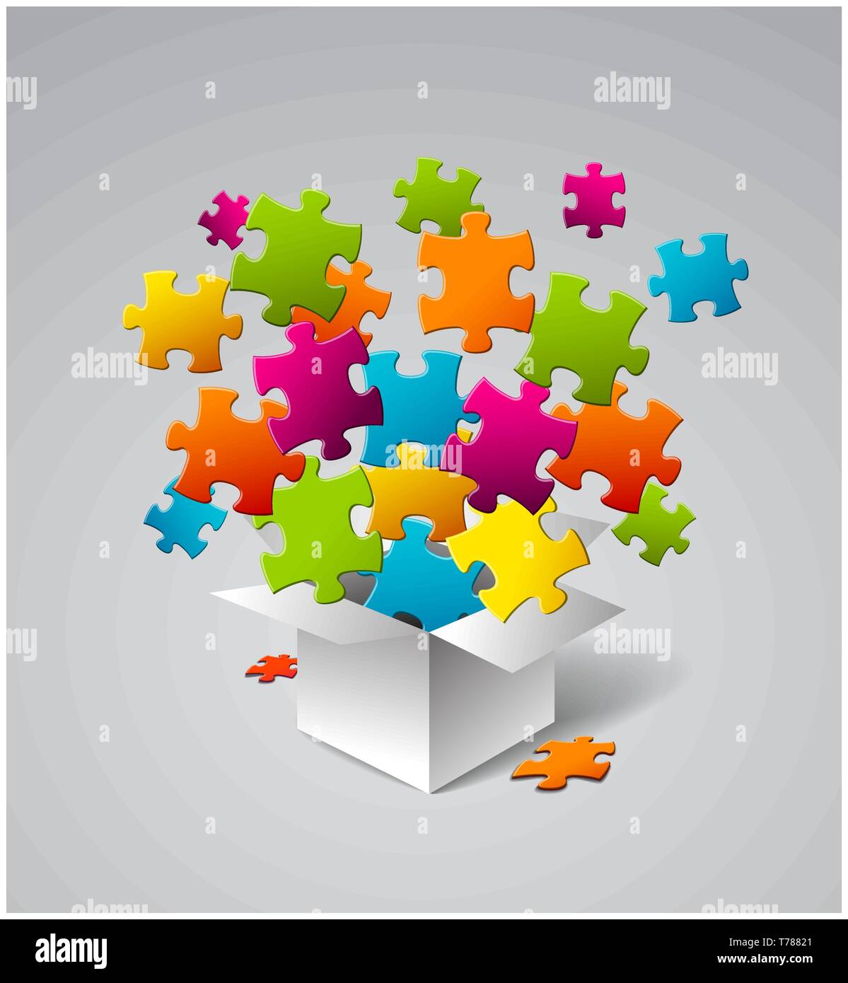 Jigsaw puzzles box Stock Vector Images - Alamy