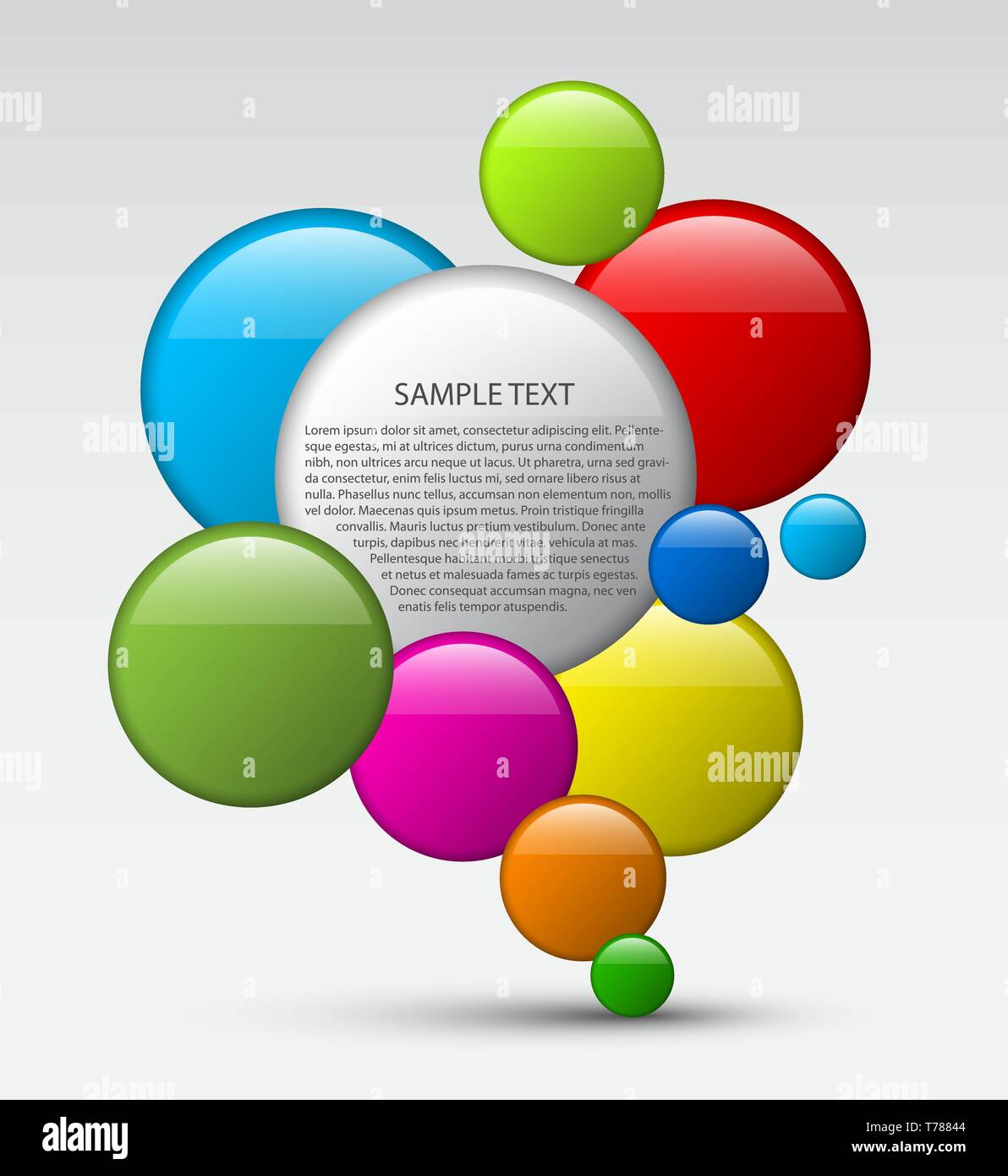 Vector abstract background with colorful circle badges and place for ...