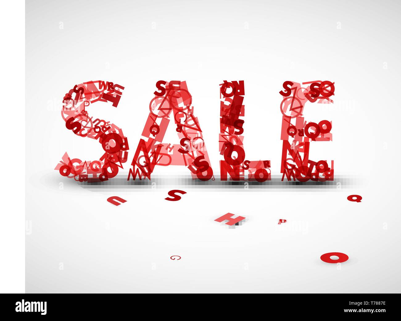 Vector red sale label made from various letters Stock Vector Image ...