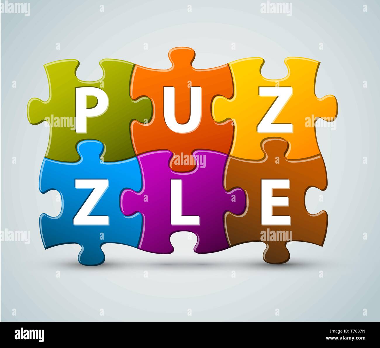 Vector colorful puzzle lettering - made from puzzle pieces Stock Vector ...