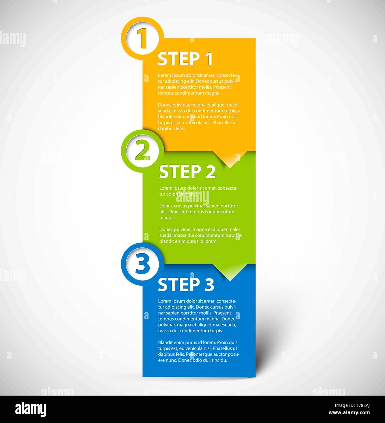 One two three - vector paper progress steps for tutorial Stock Vector ...