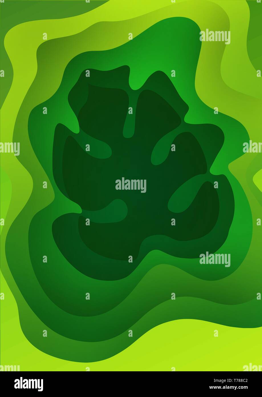 3d paper art illustration. Bright colorful halftone gradients.Monstera ...