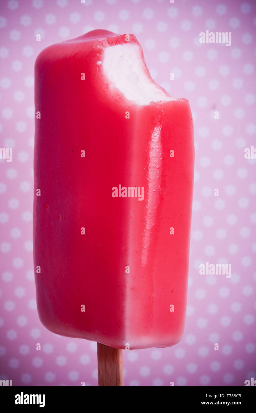 partially eaten ice pop or ice lolly Stock Photo - Alamy