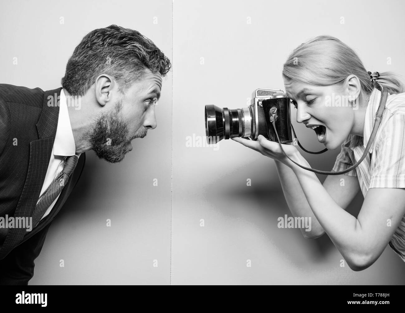 Female photographer and model Black and White Stock Photos & Images - Alamy