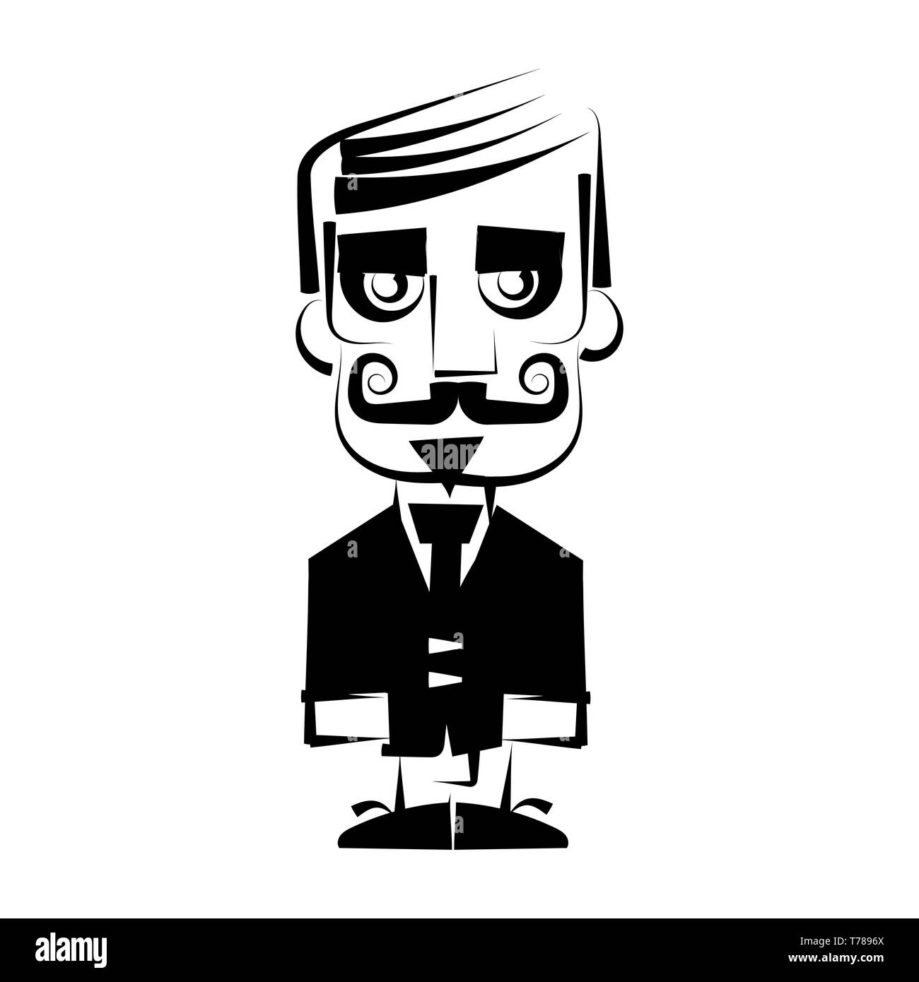 Ancient men in black suit Stock Vector Images - Alamy