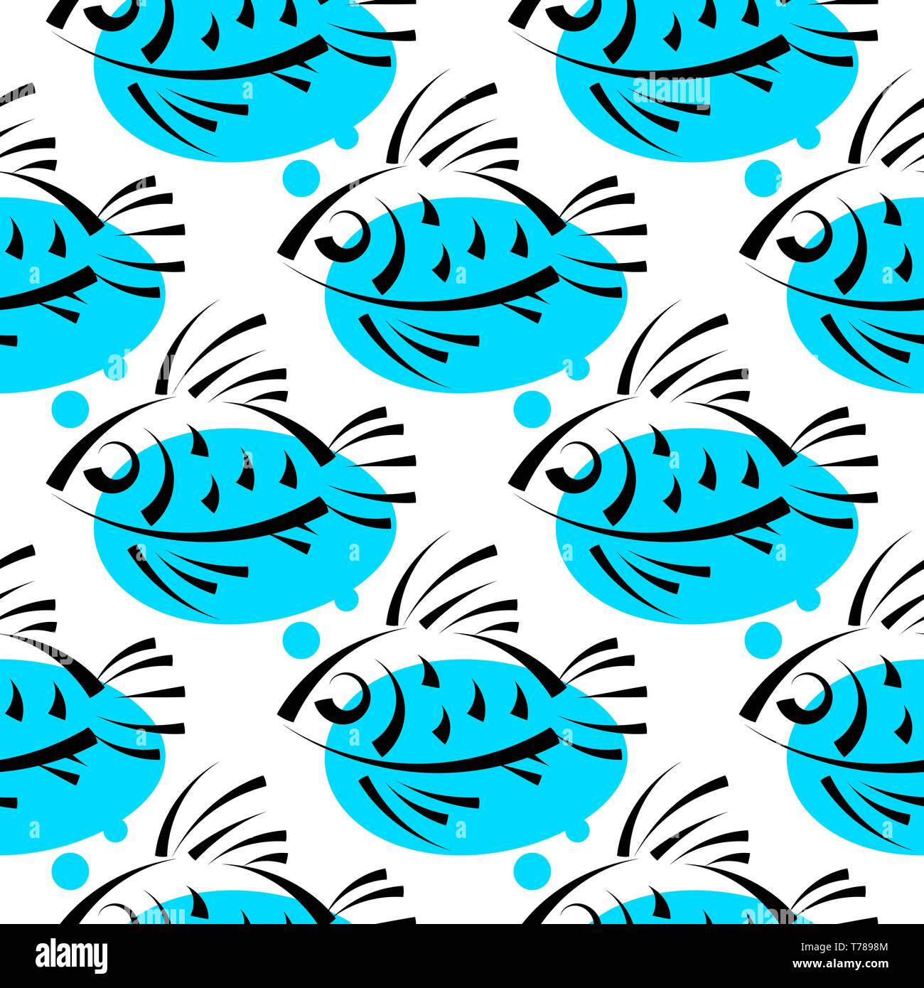 Cute fish. Kids background. Seamless patternDesign Vector Stock Vector ...