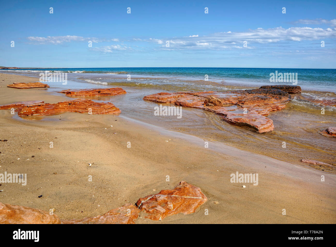 Beautiful blue beach near Broome Kimberley Western Australia Stock ...