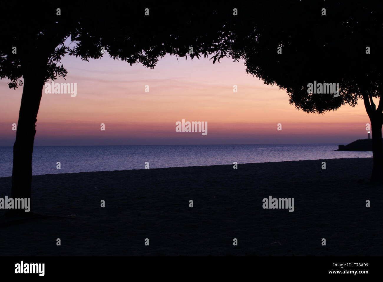 A man standing at the beach watching the sunrise hi-res stock ...