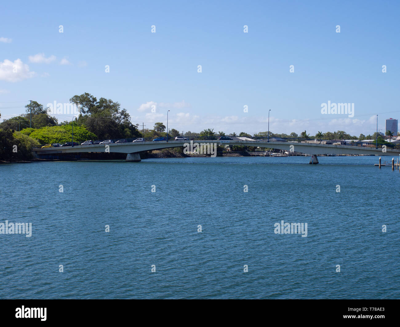 Traffic On A Bridge Over The Nerang River Stock Photo - Alamy