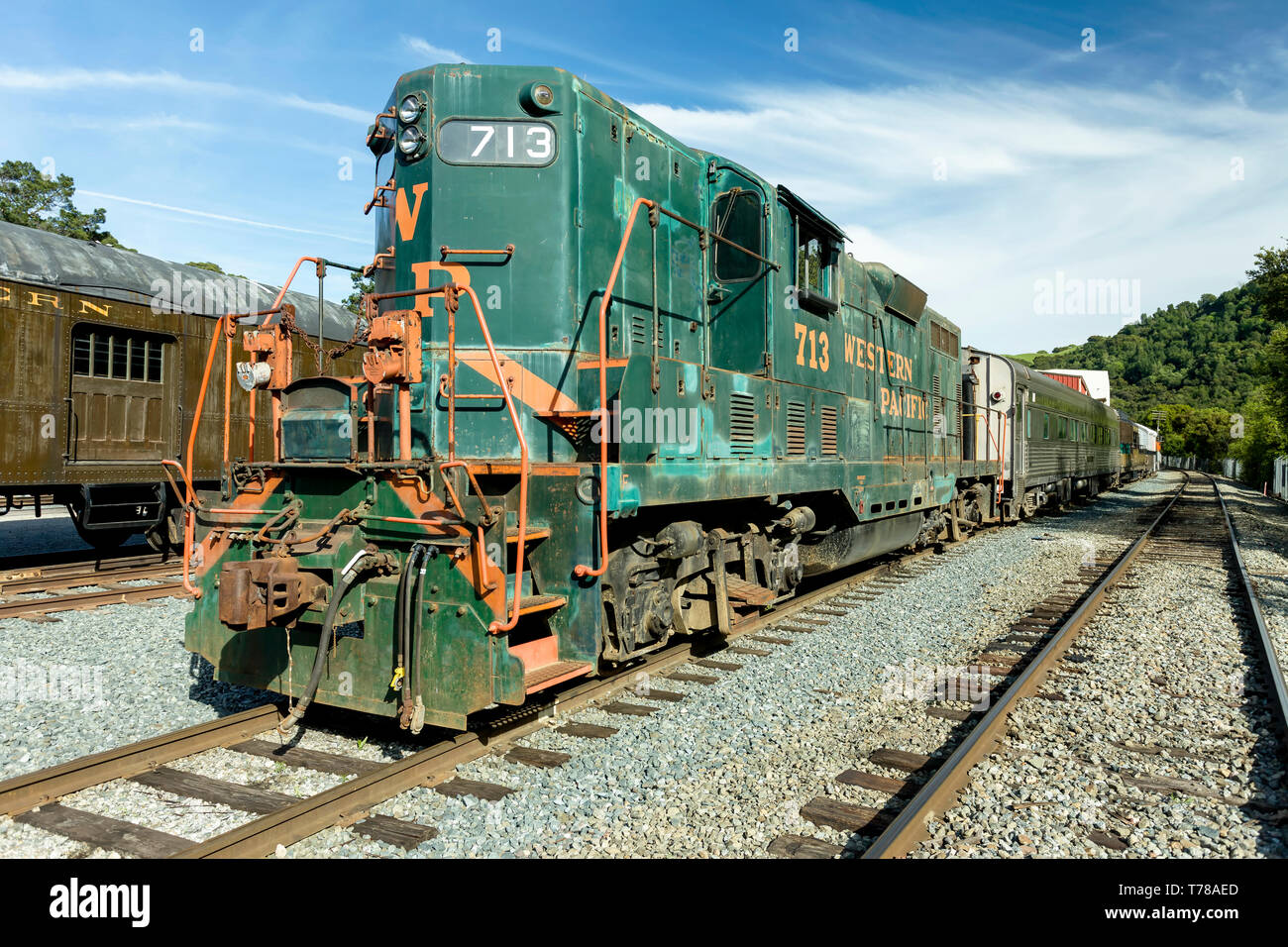 Niles Canyon Train Yard, NILES, CA – APRIL 11, 2011: Niles Canyon Train ...