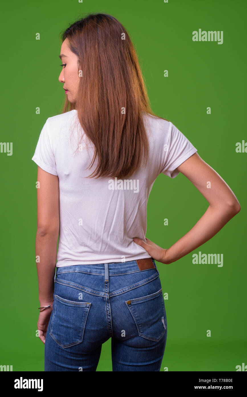 Skinny girl rear view hi-res stock photography and images - Alamy