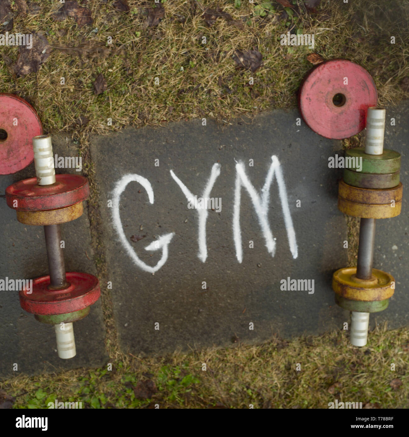 Dumbbell with text between hi-res stock photography and images - Alamy