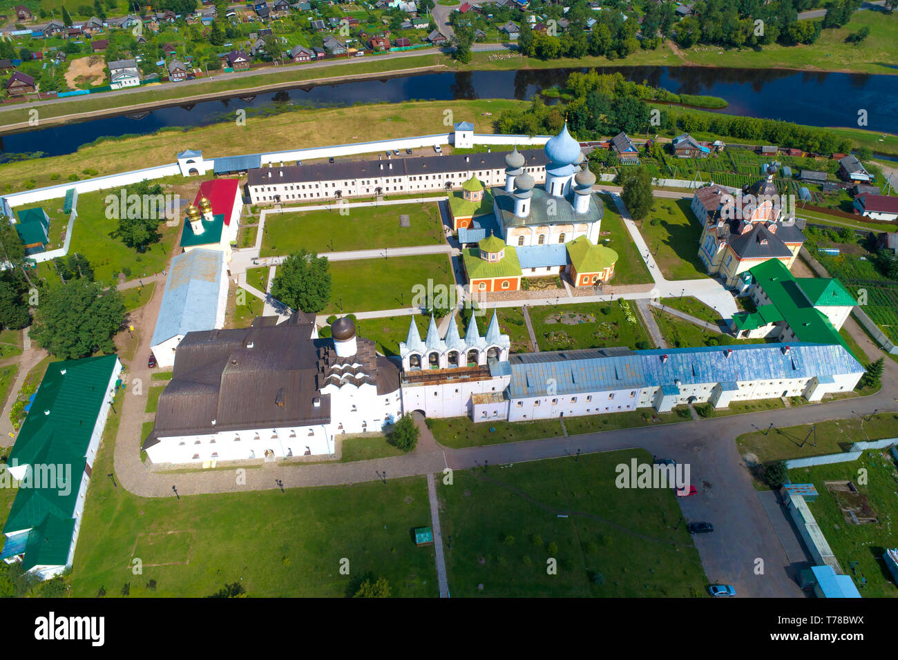 A view from the height of the temples of the Tikhvin Assumption ...
