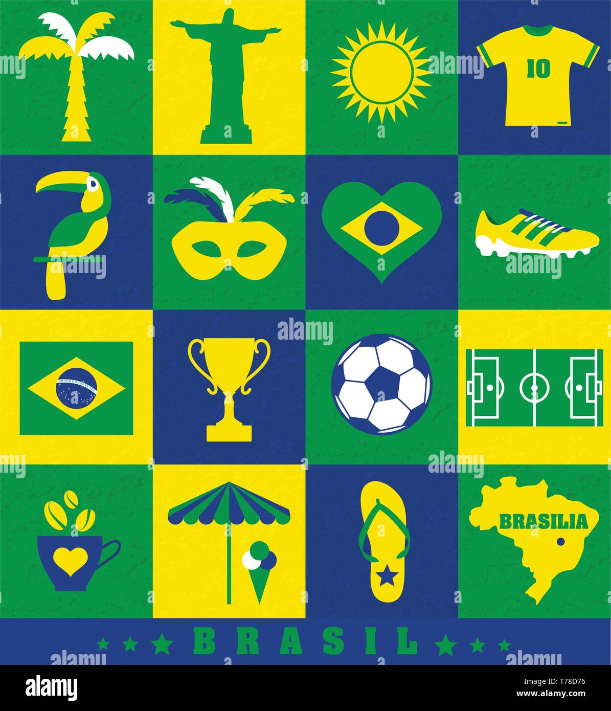 Brazil icon set Stock Vector Image & Art - Alamy