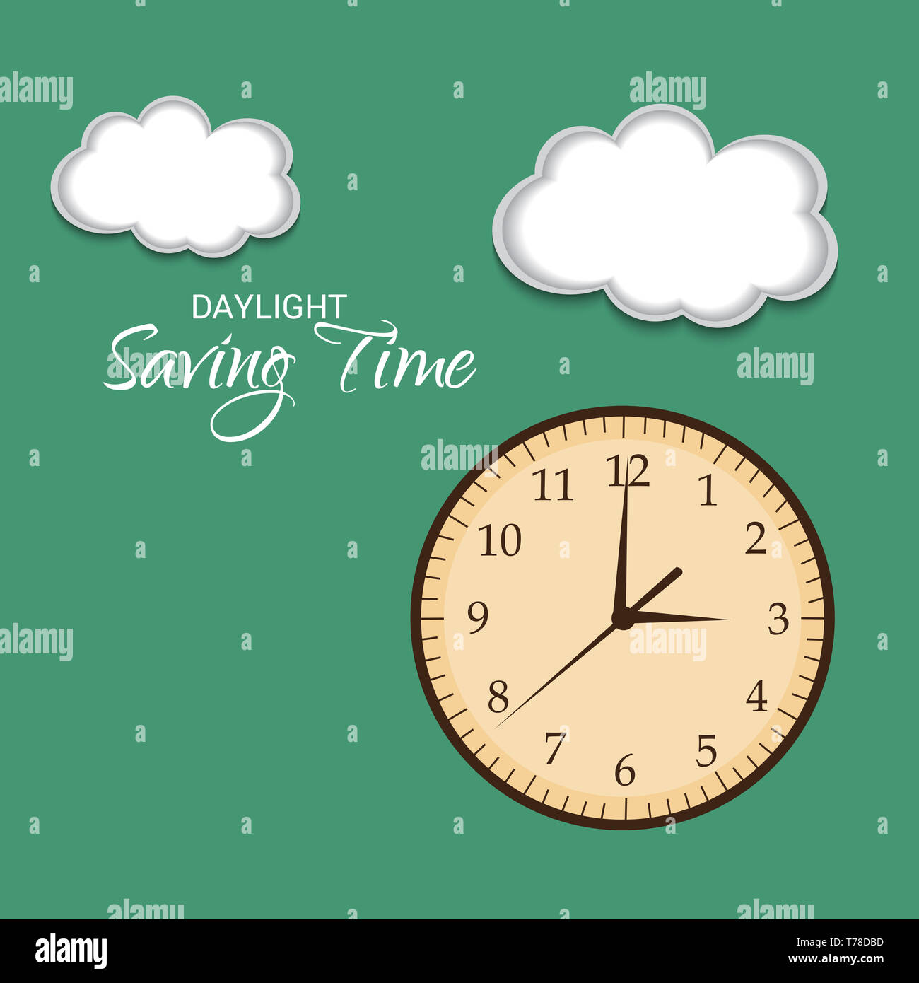 Vector illustration of a Banner for Change your clocks message for Daylight Saving Time(Spring ...