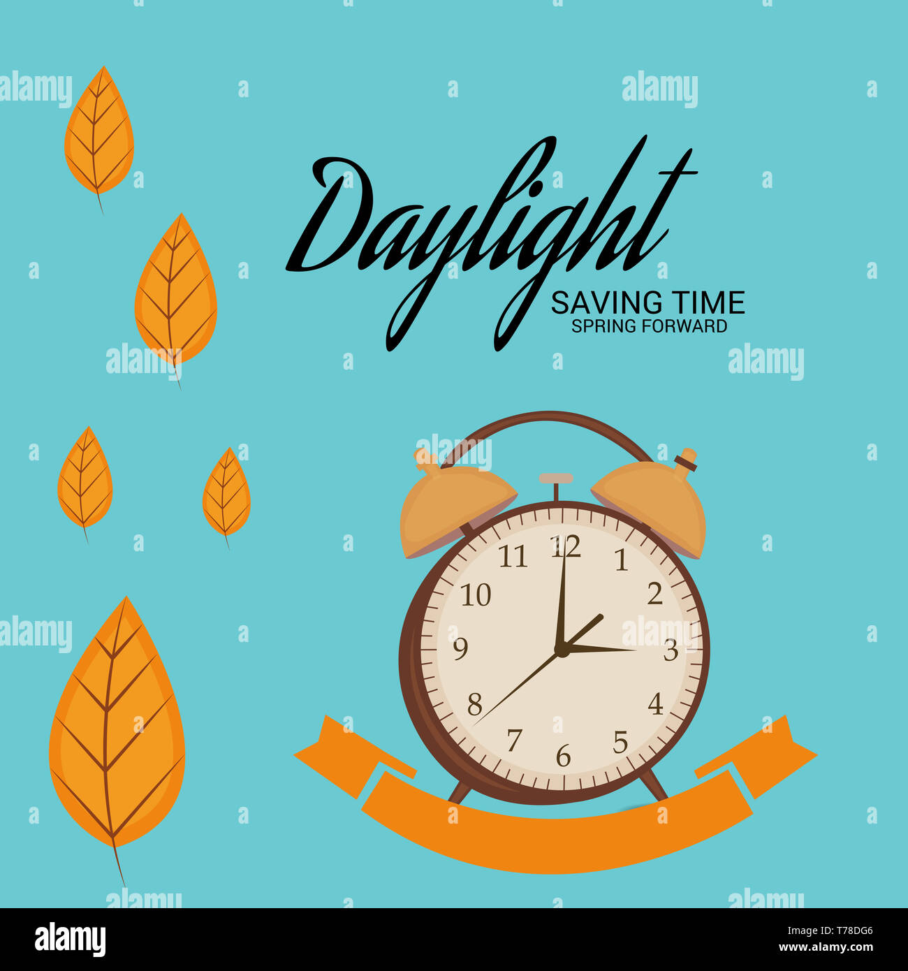 Vector illustration of a Banner for Change your clocks message for Daylight Saving Time(Spring ...