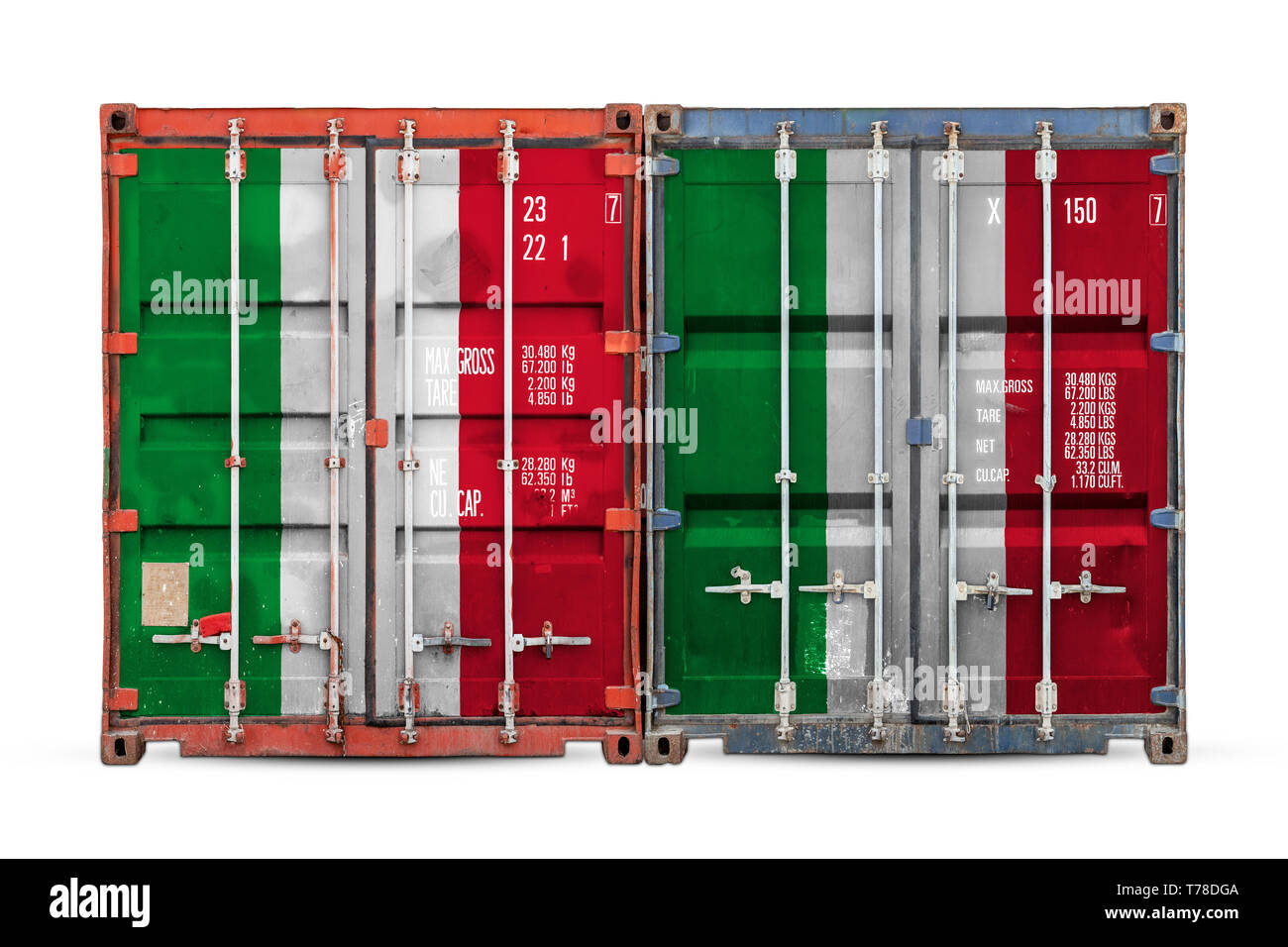 The concept of Italy export-import and national delivery of goods ...