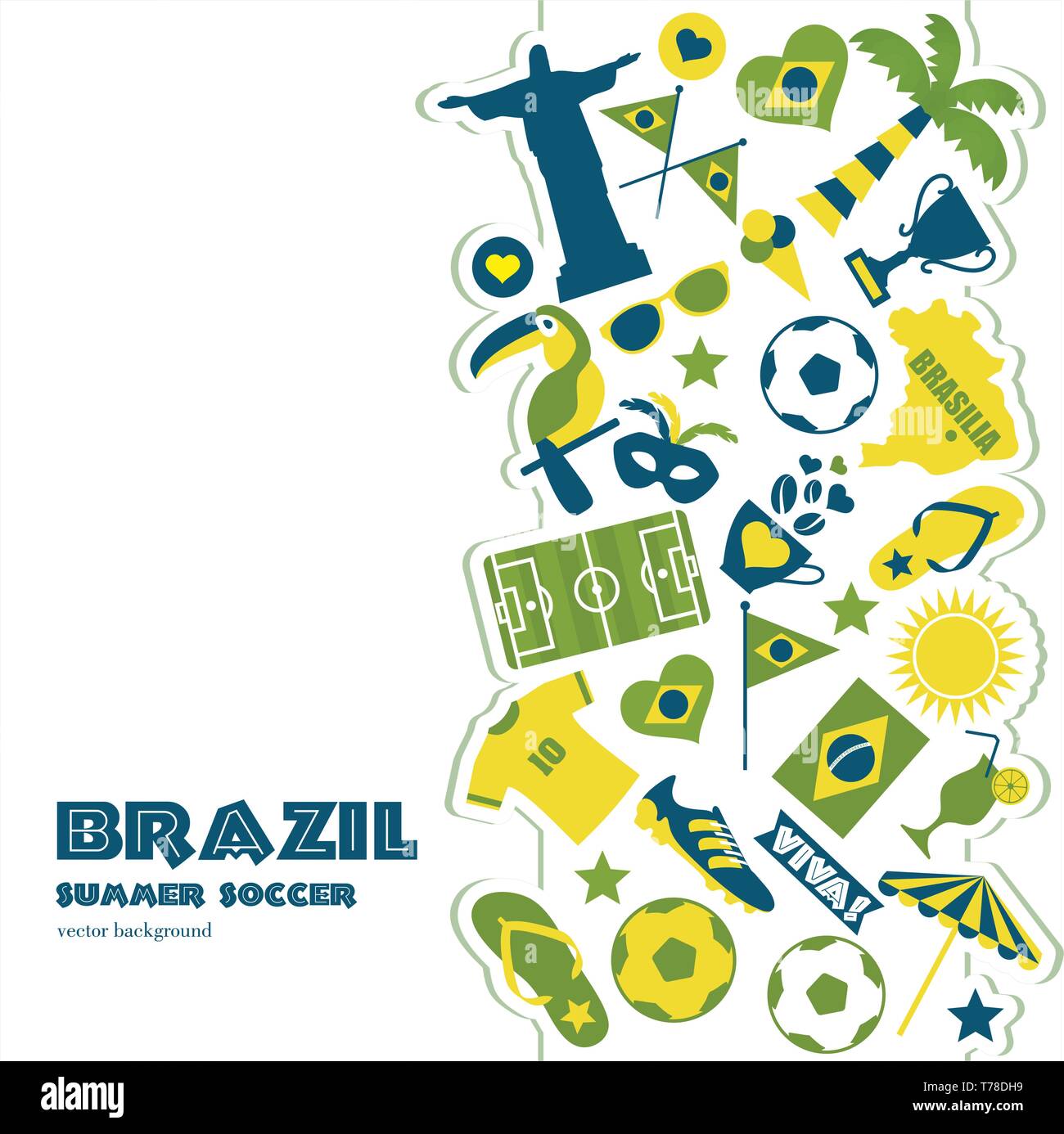 Brazil icons set. Vector elements for your design Stock Vector Image ...