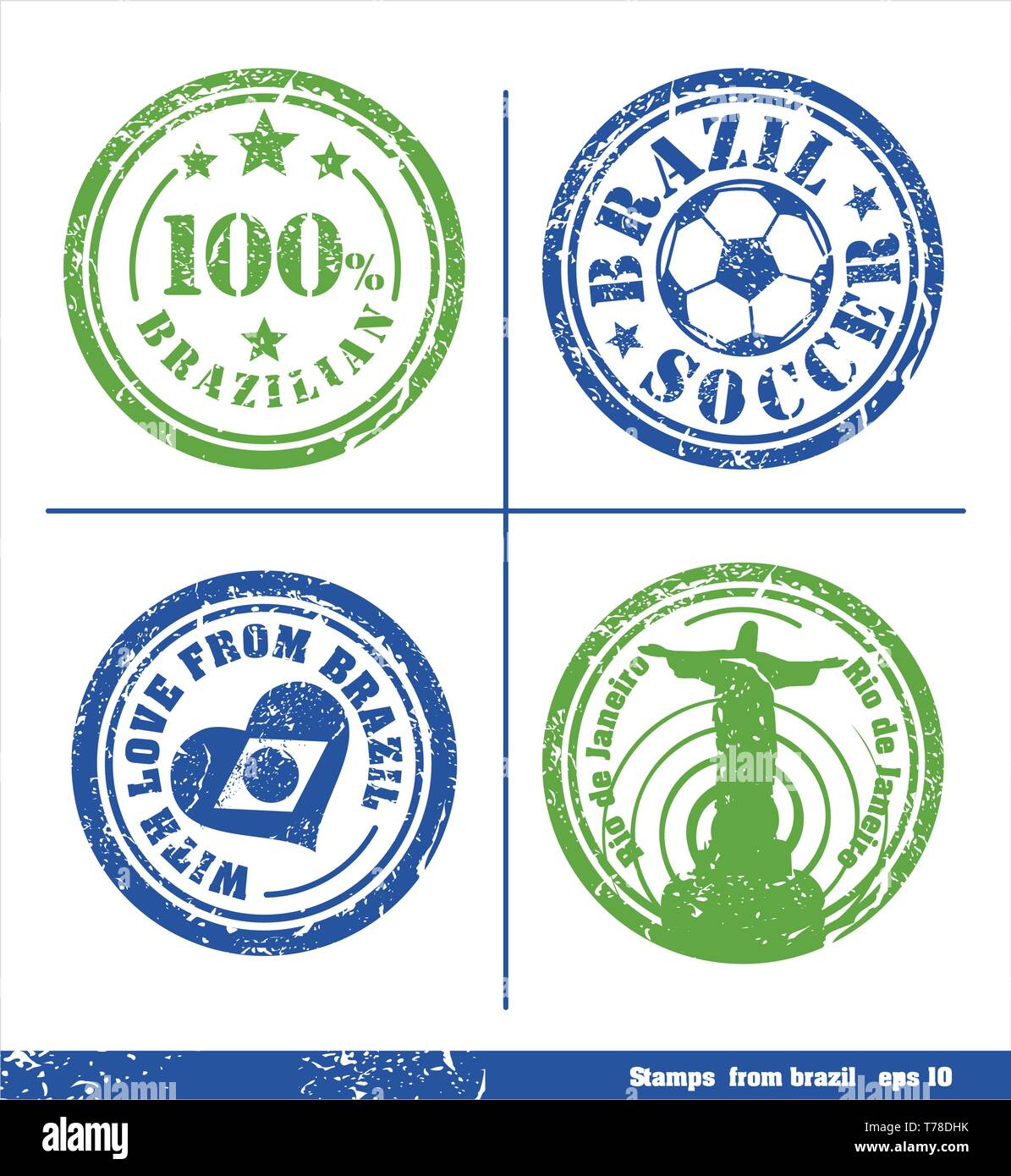 Postage stamp brazil brazilian Stock Vector Images - Alamy