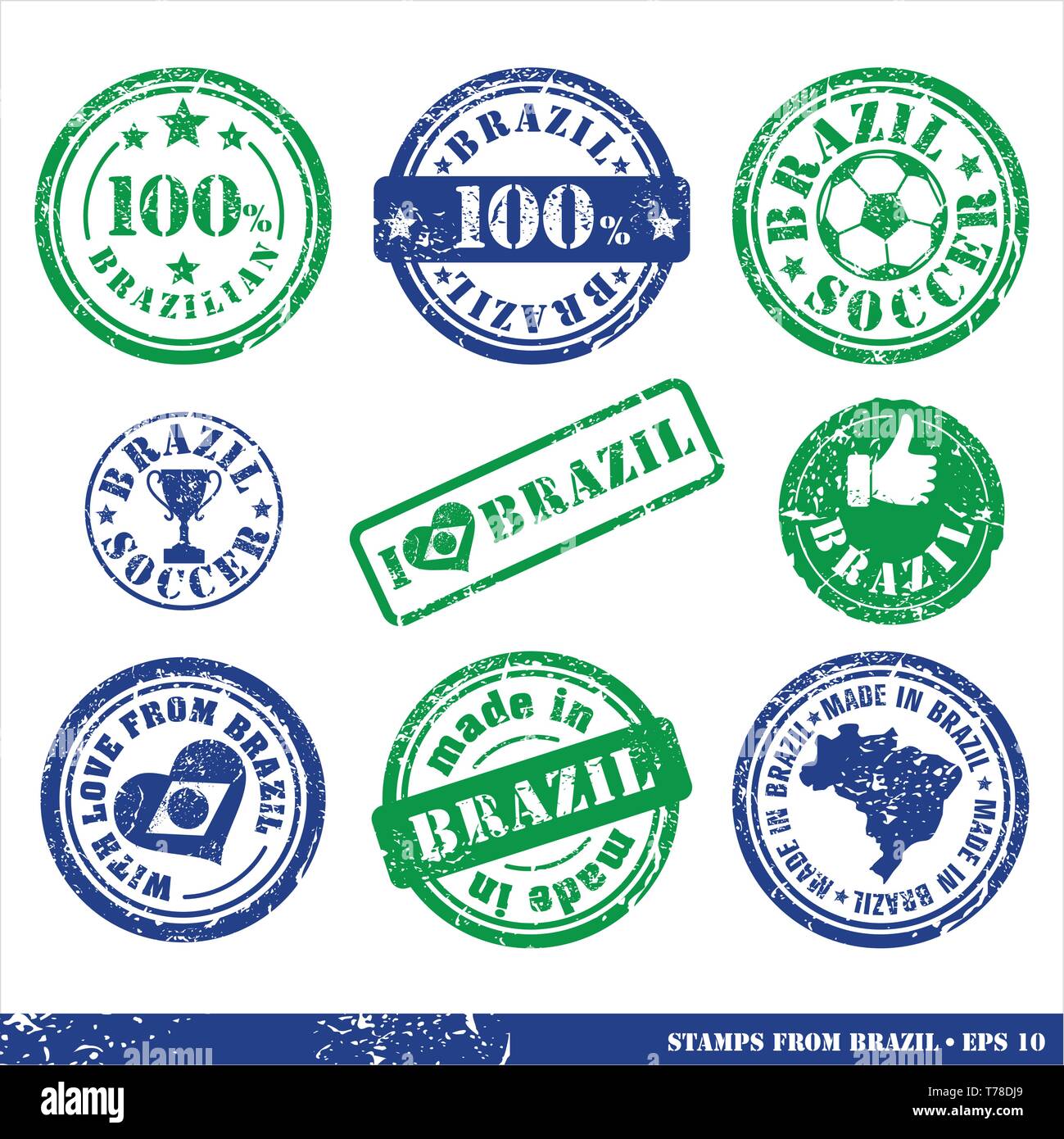 Postage stamp brazil brazilian Stock Vector Images - Alamy