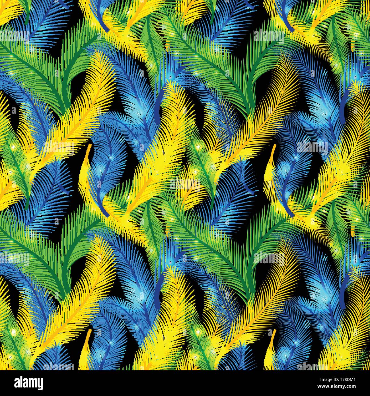 The Brazilian background from feathers in the Brazilian ethnic color ...