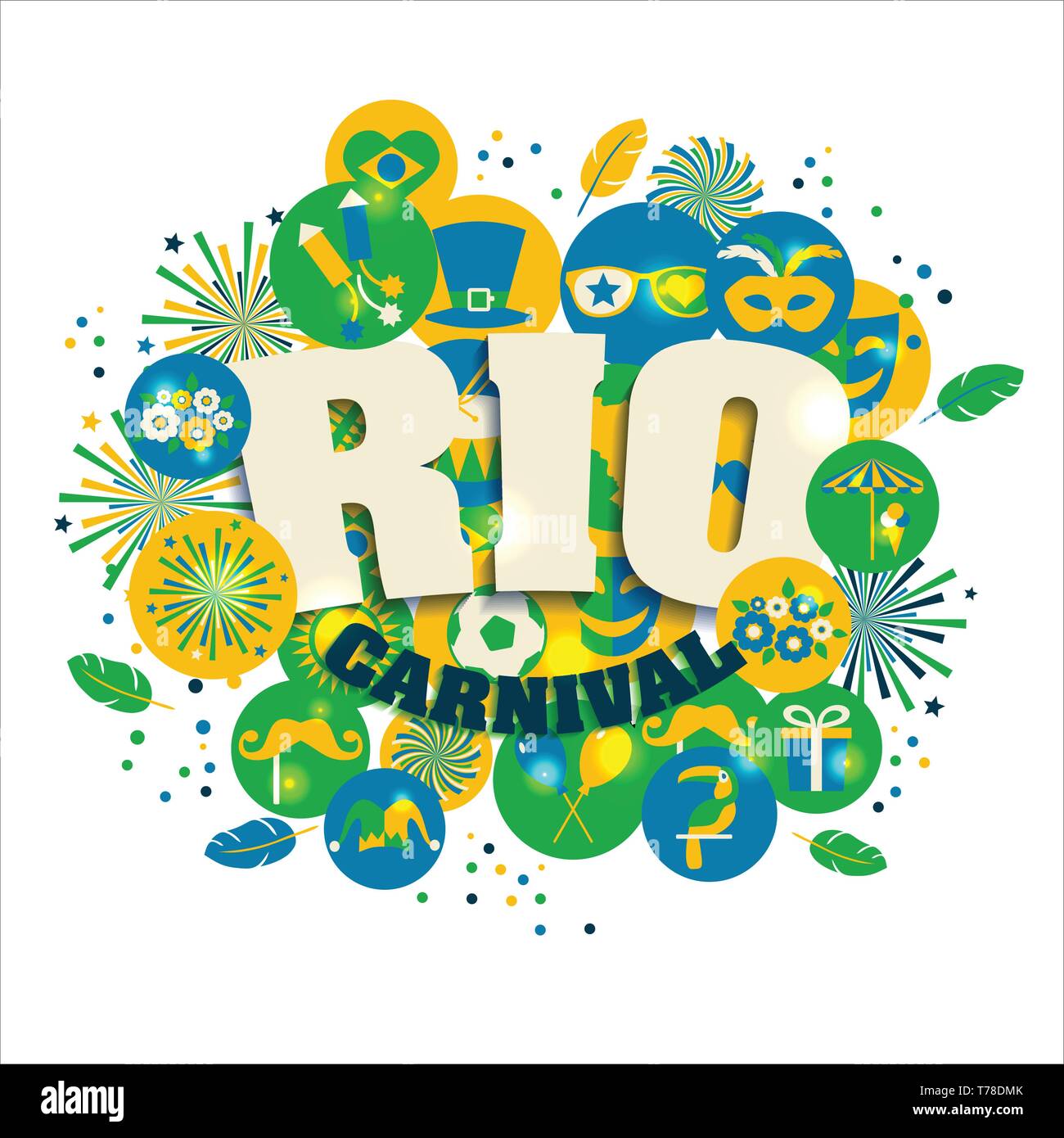Carnival vector illustration. Rio carnival icons set Stock Vector Image ...