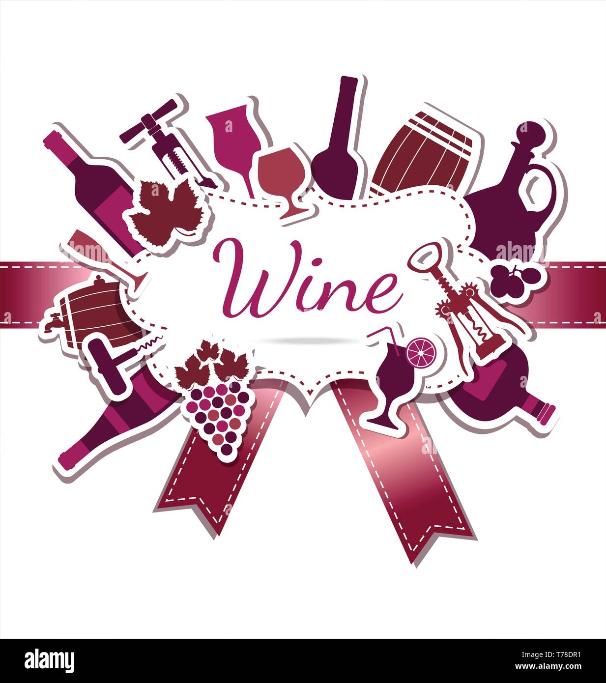 Wine menu. Abstract background. Flat style Stock Vector Image & Art - Alamy