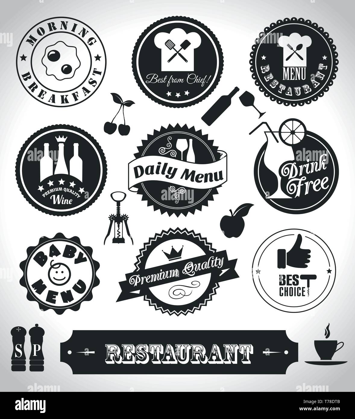 Restaurant label set.Vector stock illustration Stock Vector Image & Art ...