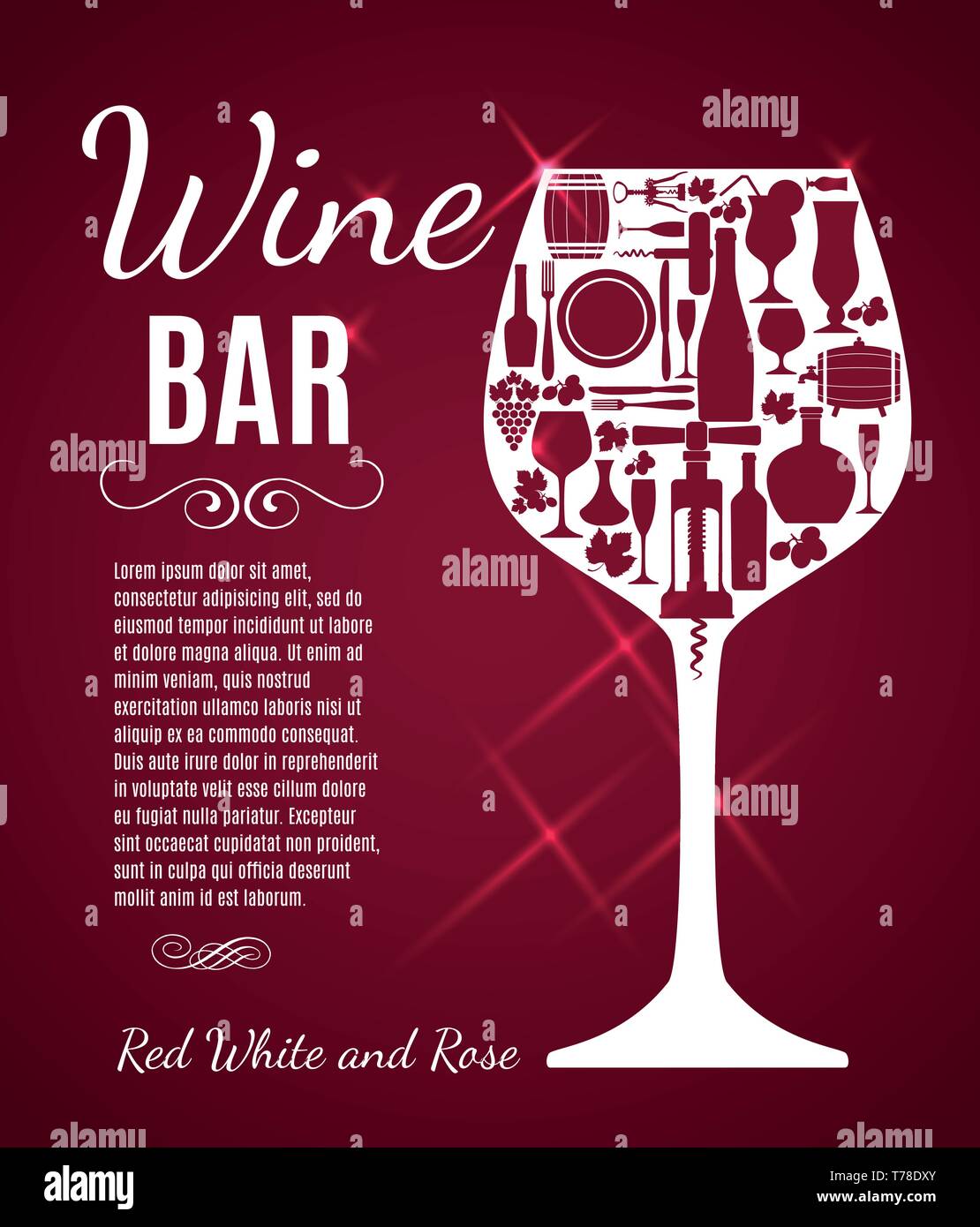 Wine menu background. Vector stock illustratio. Card menu Stock Vector ...