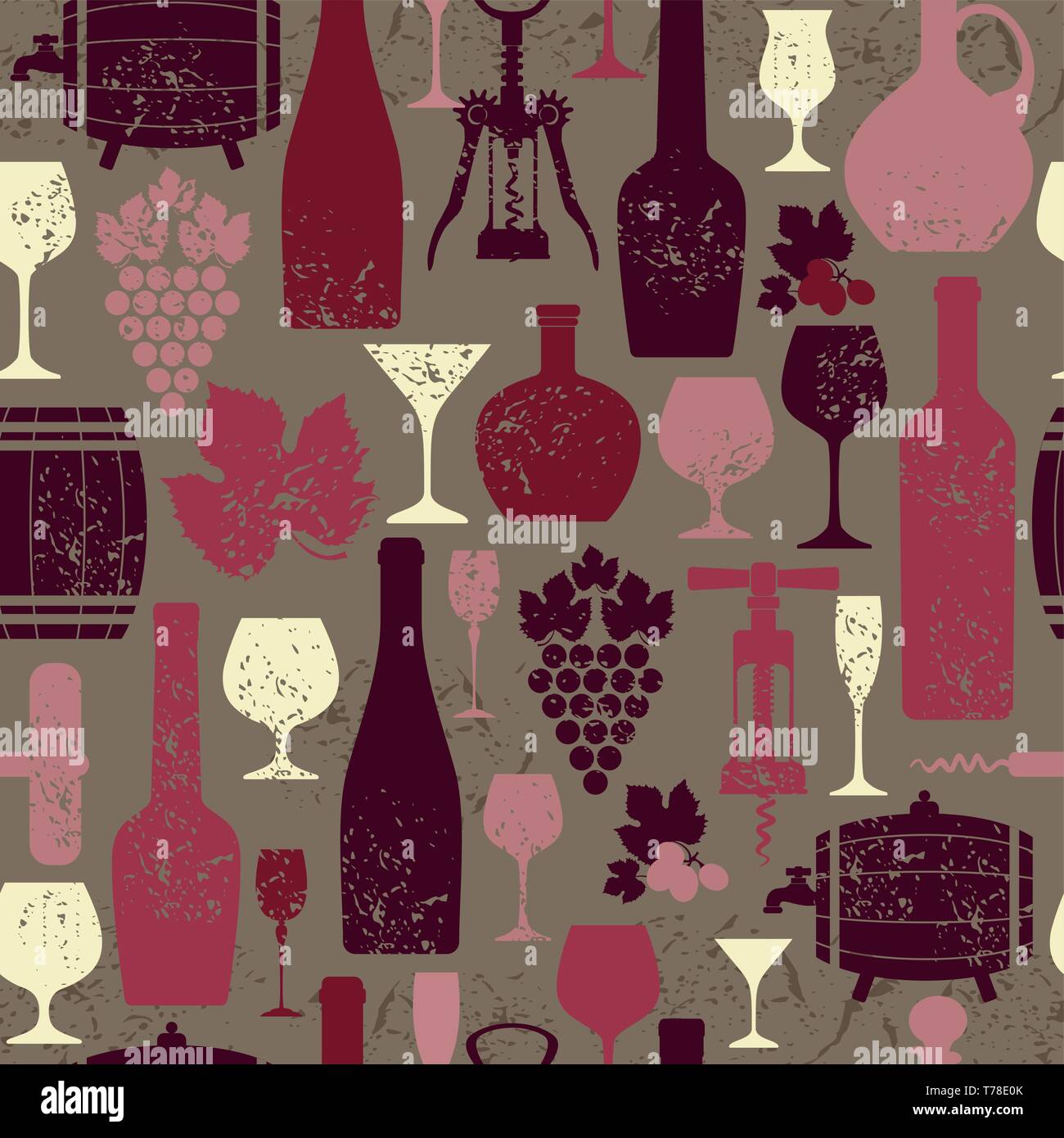 Wine seamless design pattern. Vector stock illustration Stock Vector ...