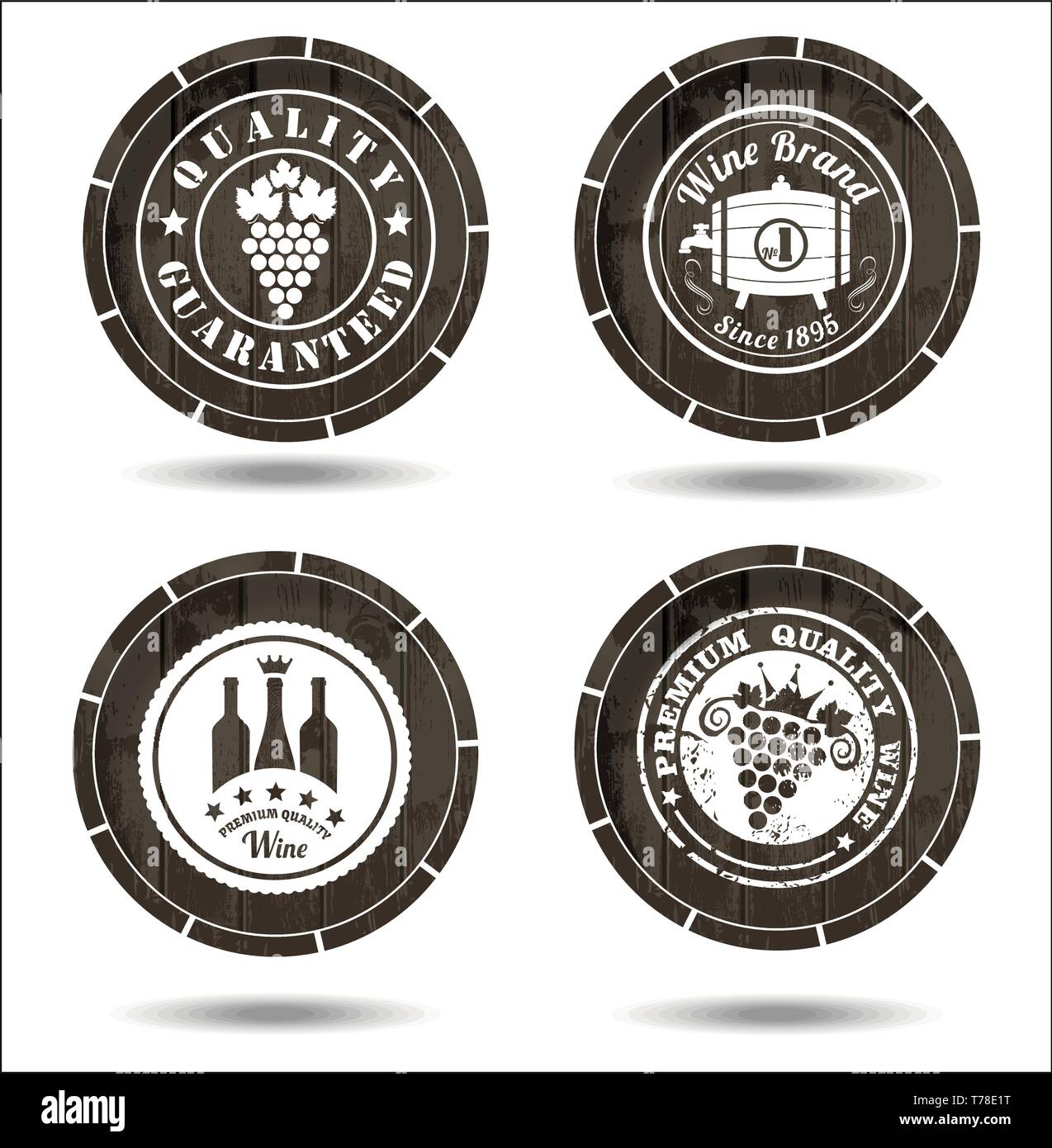 Wine icons design set. Vector stock illustration Stock Vector Image ...