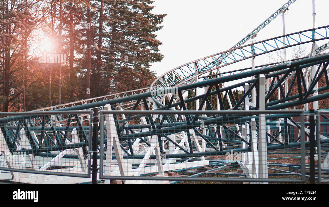 A Colorful Looping Roller Coaster On A Beautiful Sunny Day Stock Photo ...