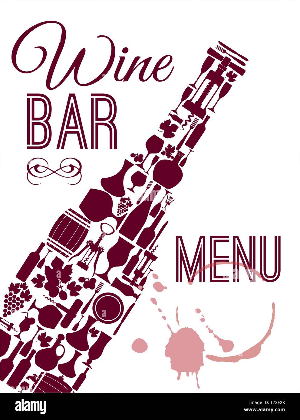 Wine menu card Stock Vector Image & Art - Alamy