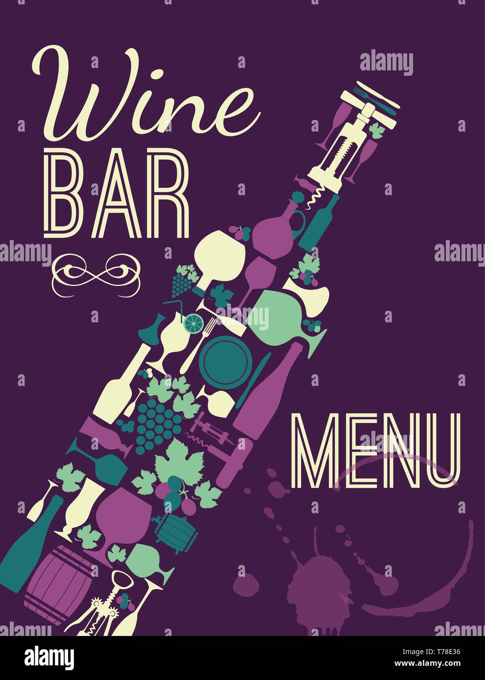 Wine menu card Stock Vector Image & Art - Alamy