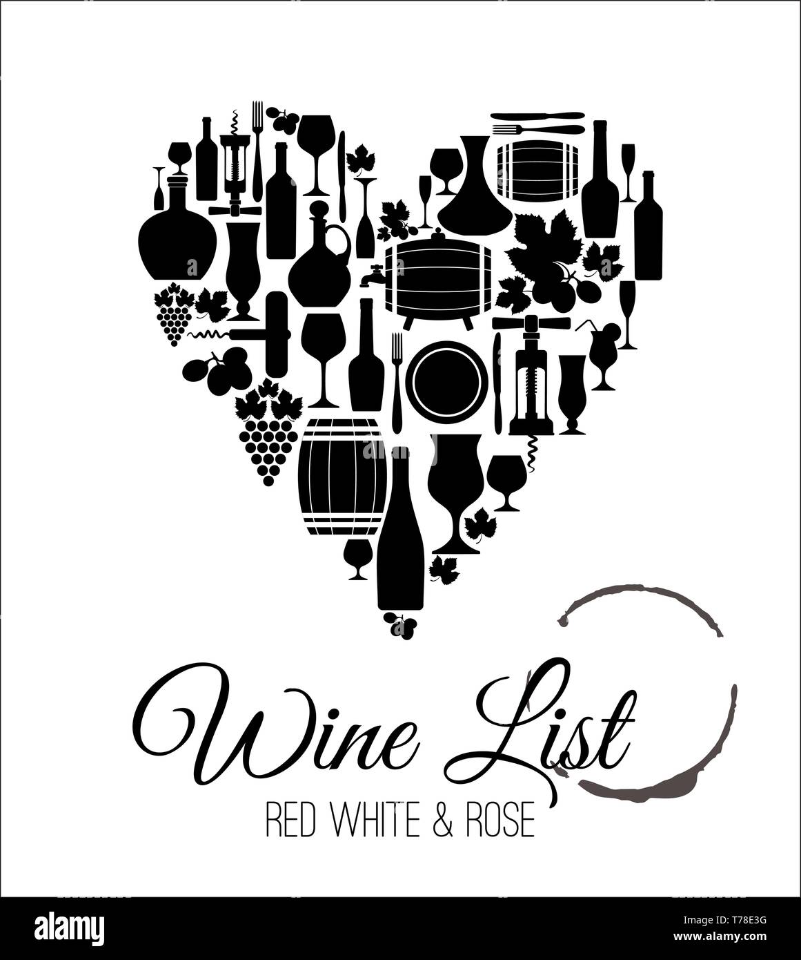 Wine menu card Stock Vector Image & Art - Alamy