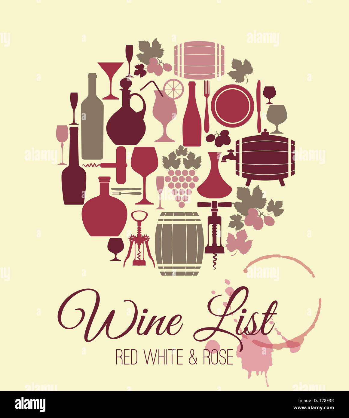 Wine menu card Stock Vector Image & Art - Alamy