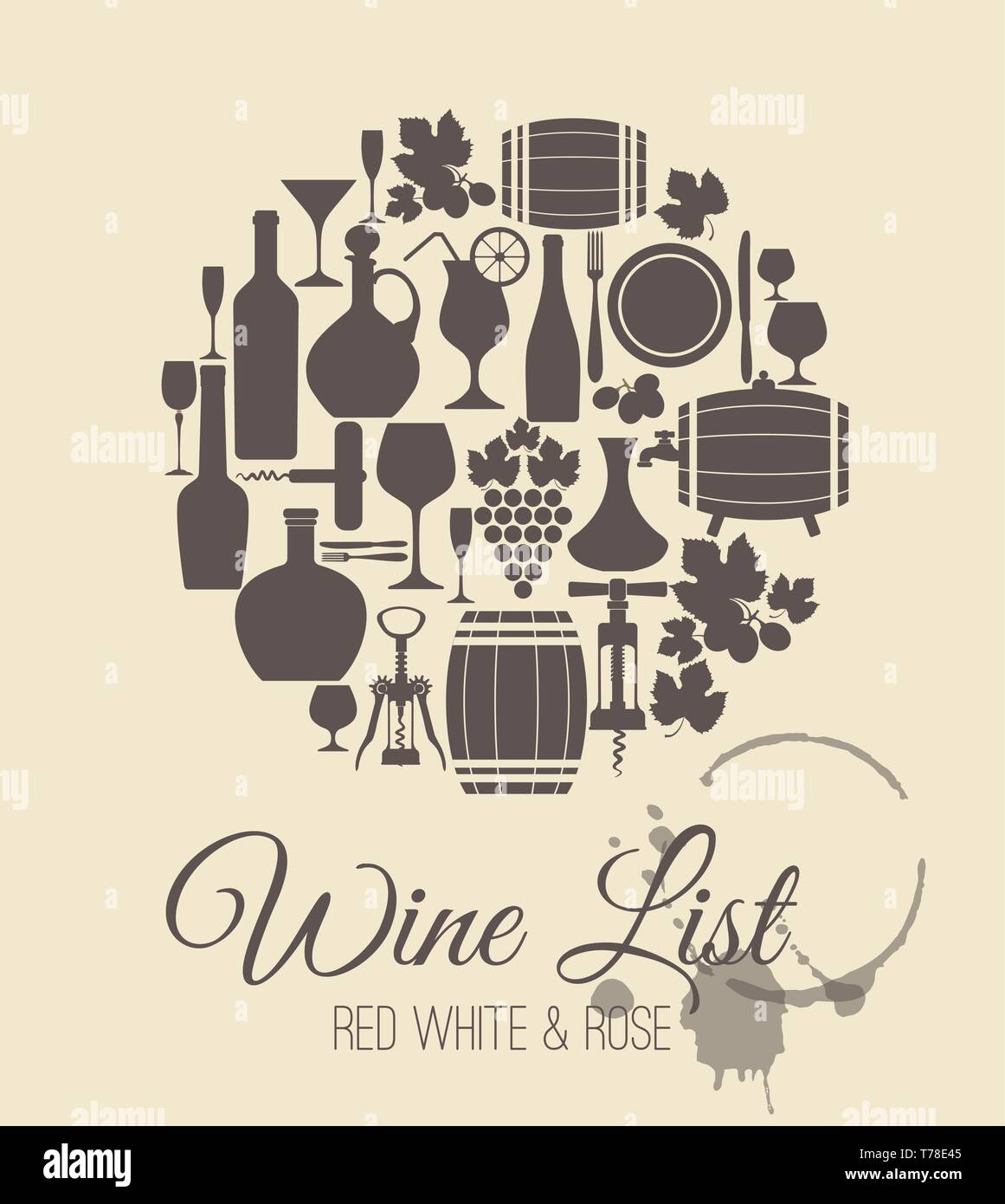 Wine menu card Stock Vector Image & Art - Alamy