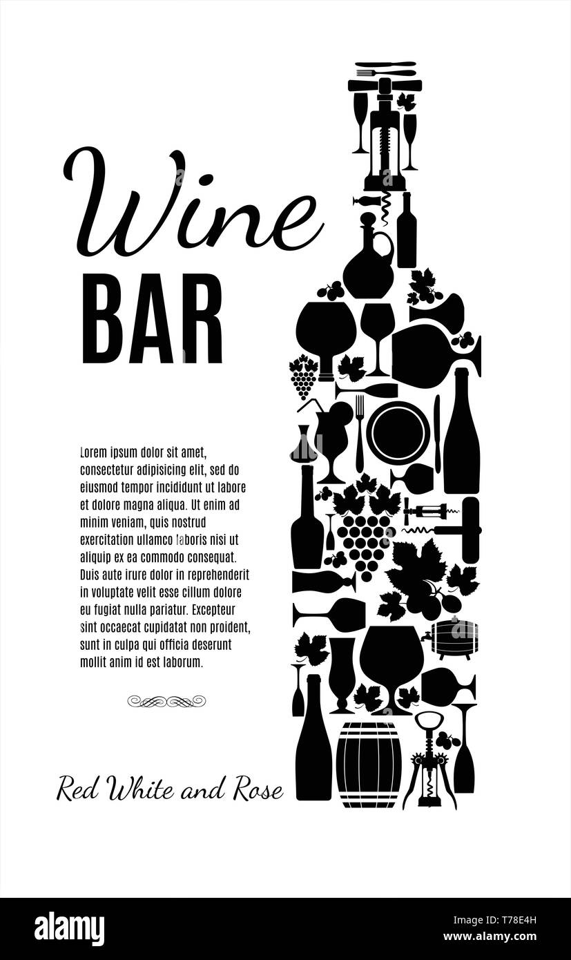 Bottle wine corkscrew grapes Black and White Stock Photos & Images - Alamy